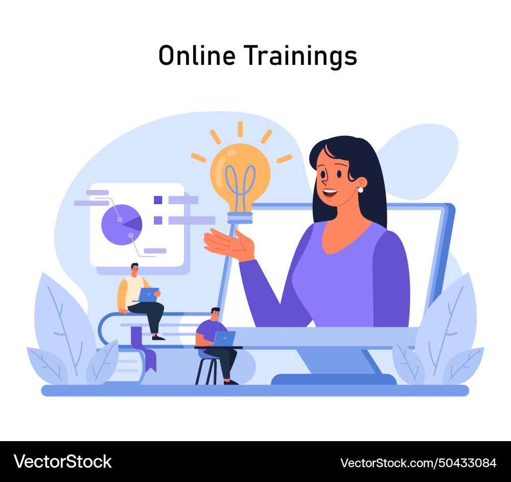 Presenter igniting the light of knowledge Vector Image
