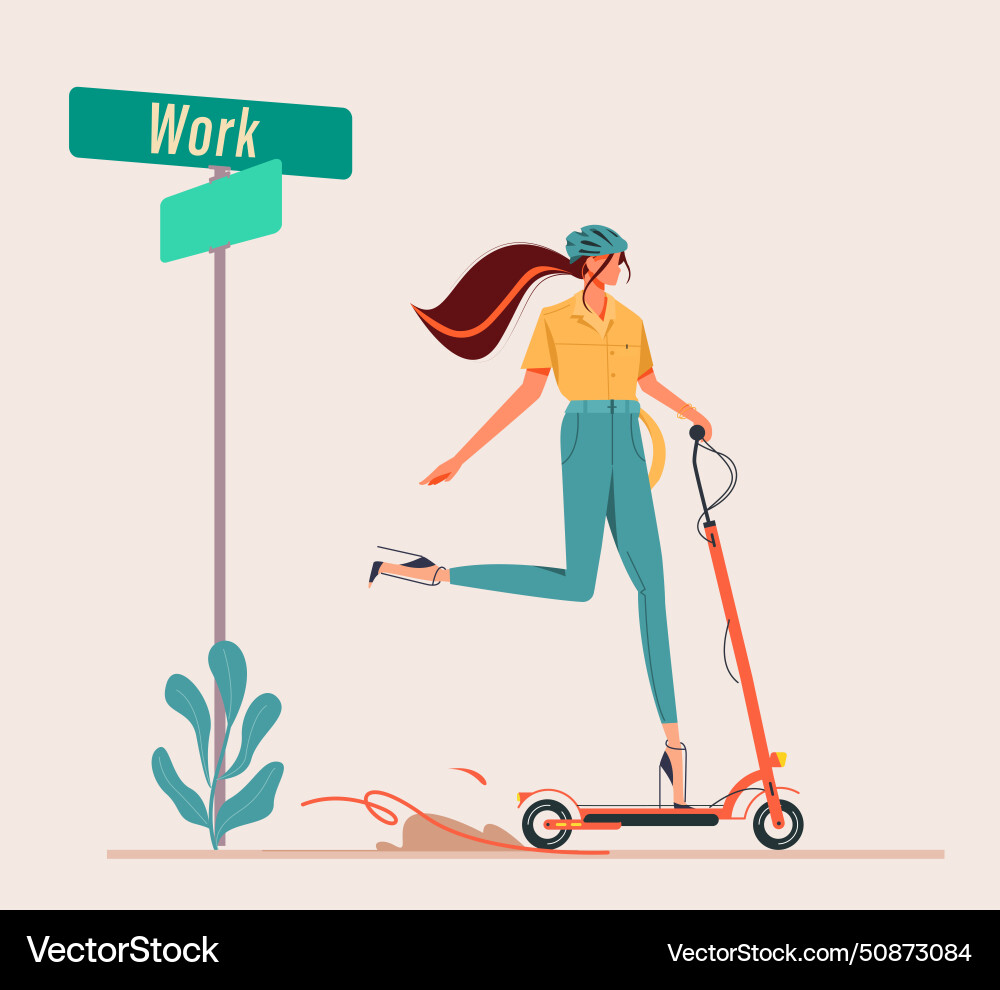 Riding scooter Royalty Free Vector Image - VectorStock