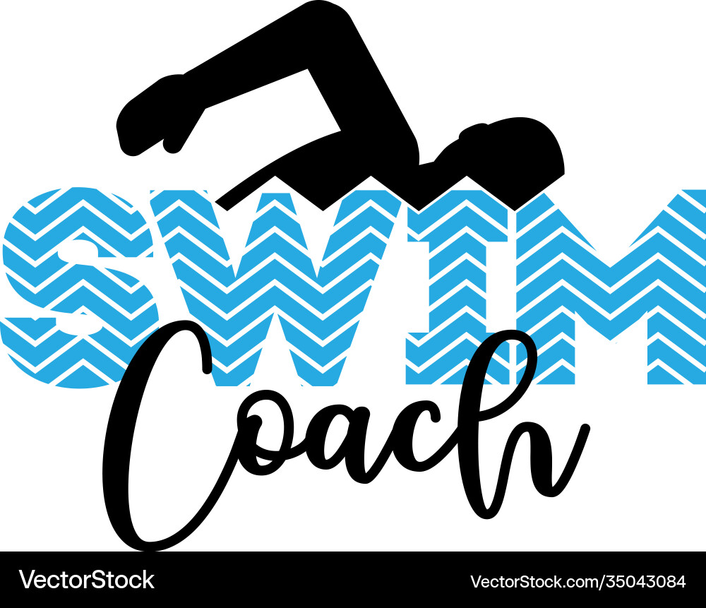 Swim coach isolated on white background Royalty Free Vector