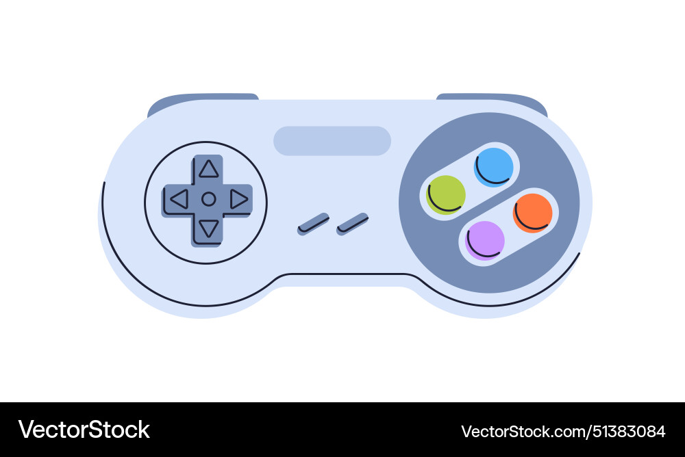 Video game controller of 90s and 00s retro play Vector Image