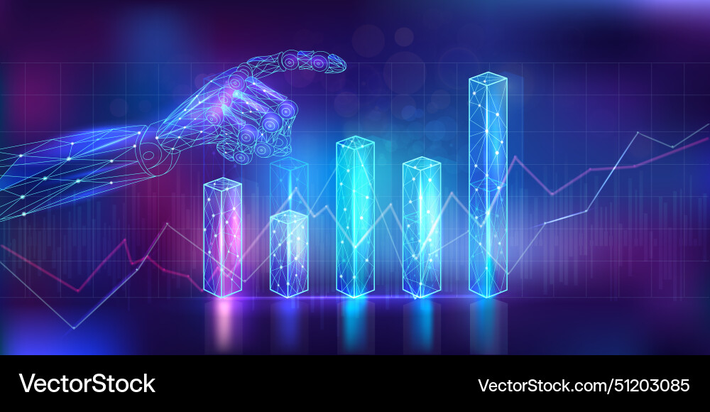 Abstract financial infographics with polygonal Vector Image