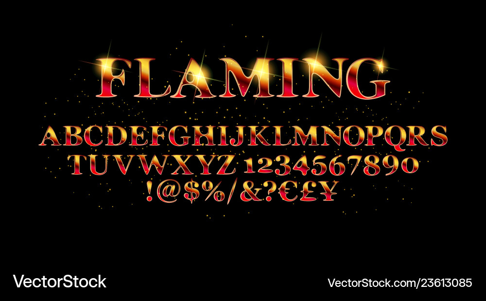 Abstract flaming font Royalty Free Vector Image