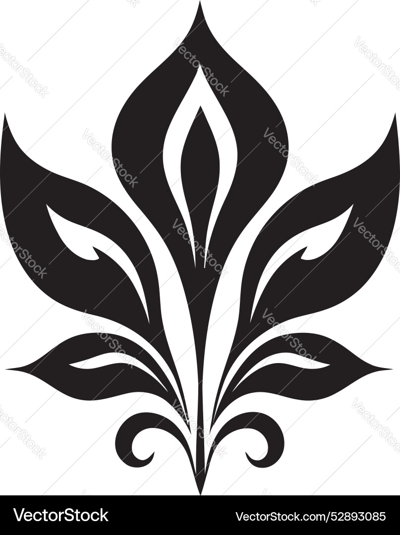 Black floral timeless black floral iconic Vector Image