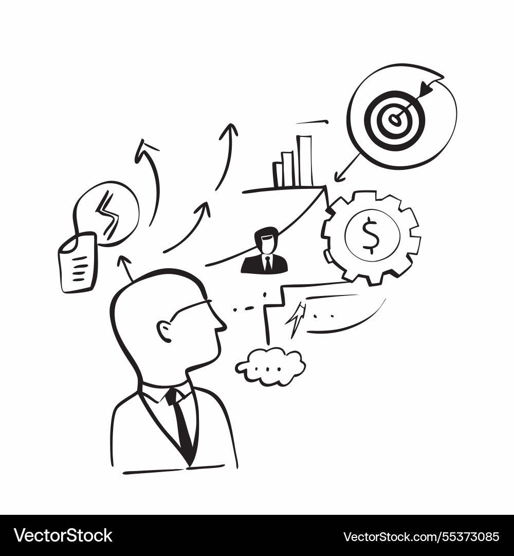 Ceo with company goals concept as a ceos profile Vector Image