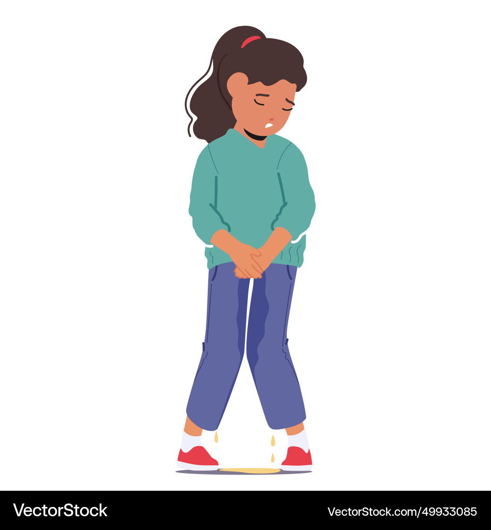 Child had an embarrassing moment accidentally Vector Image