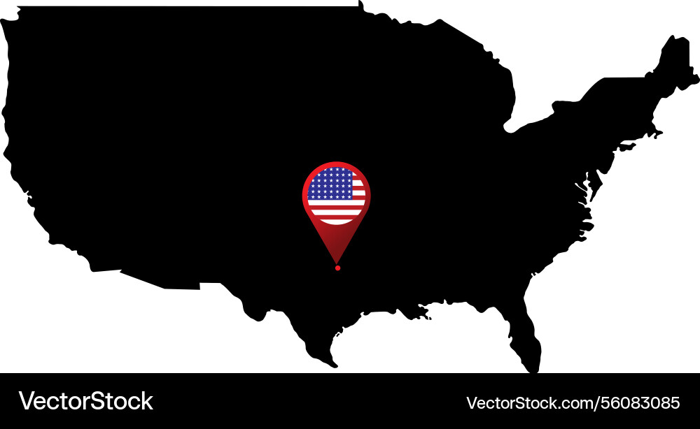 Dallas pin map location flag Royalty Free Vector Image