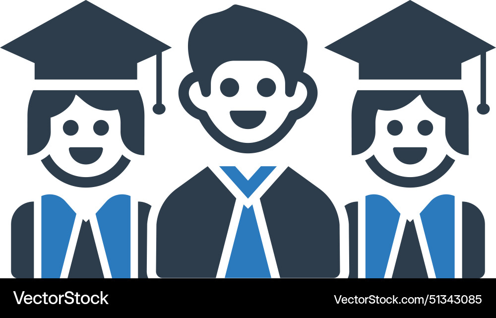 Graduate students icon Royalty Free Vector Image