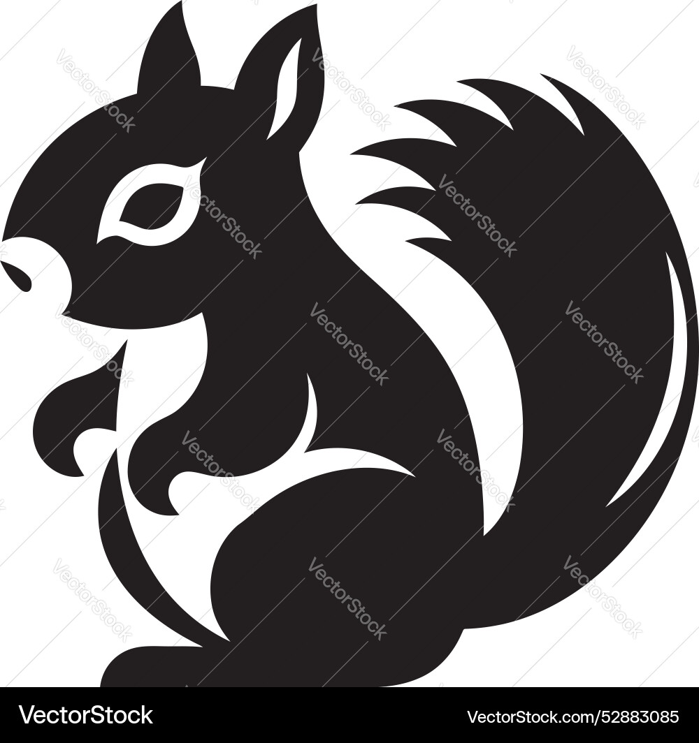 Modern squirrel logo icon squirrel monochrome Vector Image