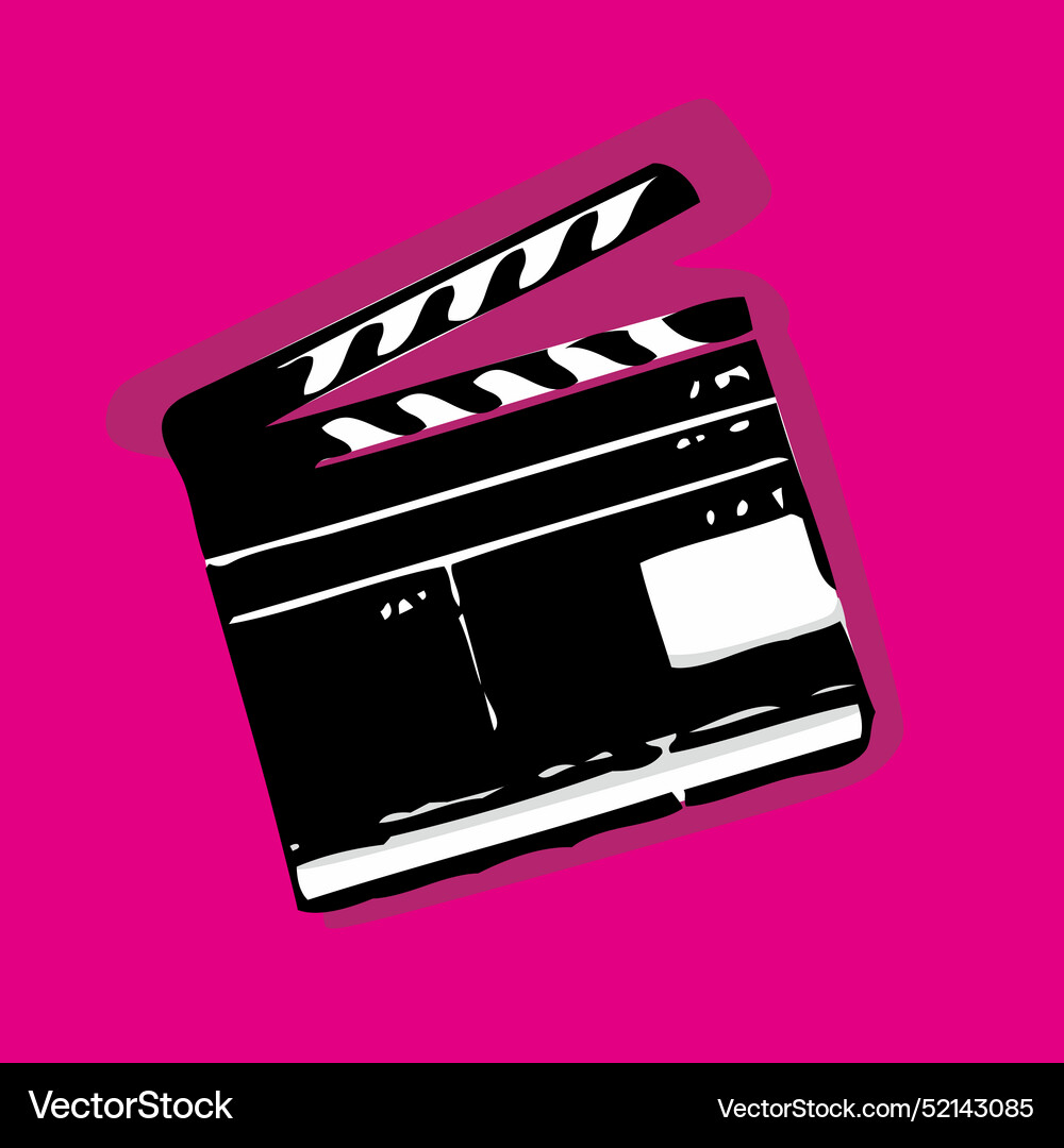 Movie clip with purple background Royalty Free Vector Image