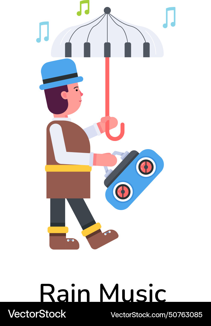 Rain music Royalty Free Vector Image - VectorStock