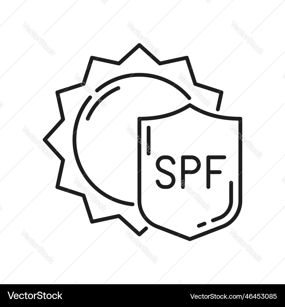SPF Sun Shield Protection Icon Royalty Free Vector Image