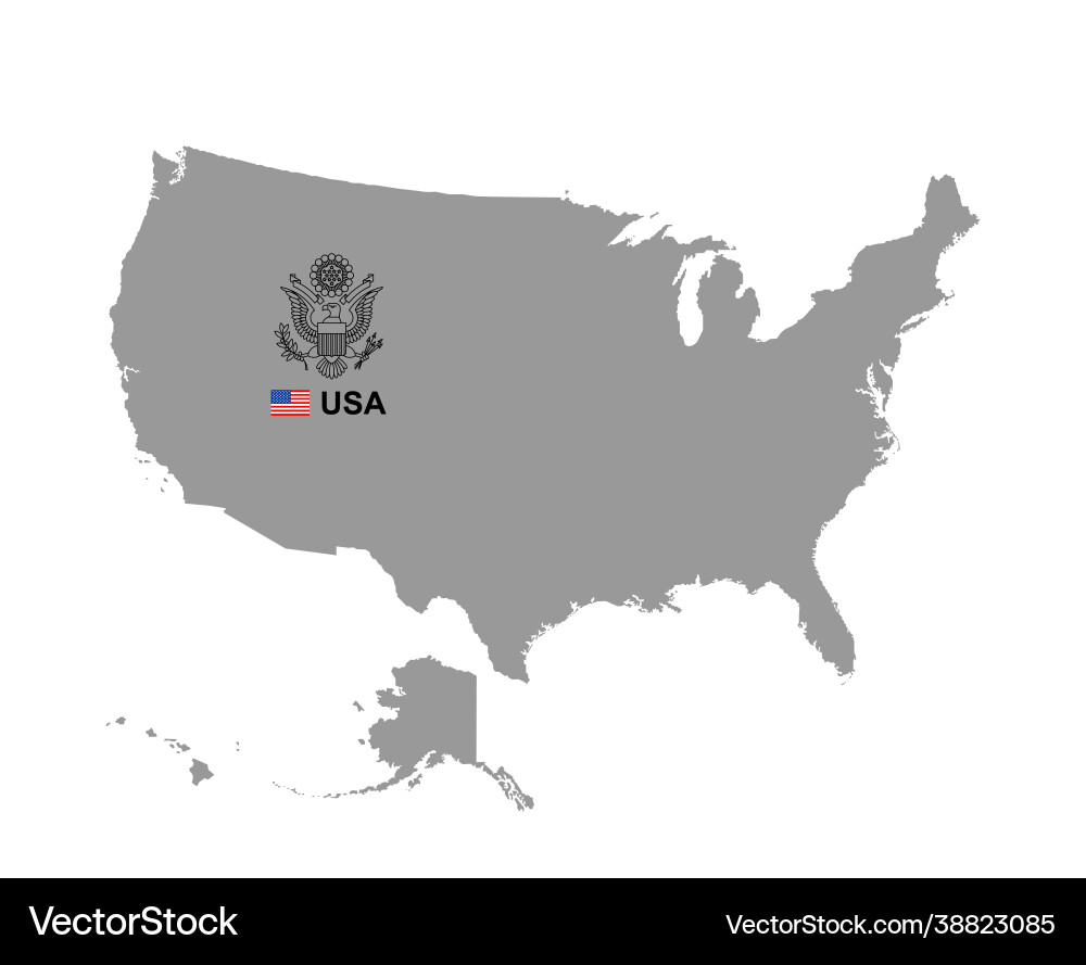 Usa map with coat arms Royalty Free Vector Image