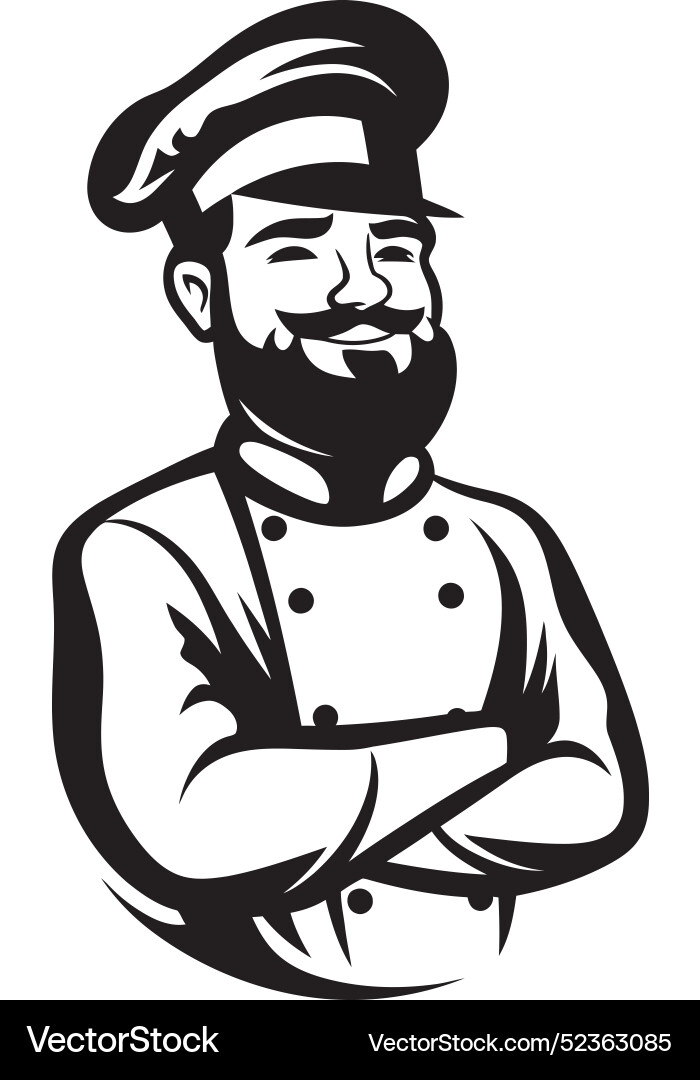 Vintage style chef graphicschef cartoon character Vector Image