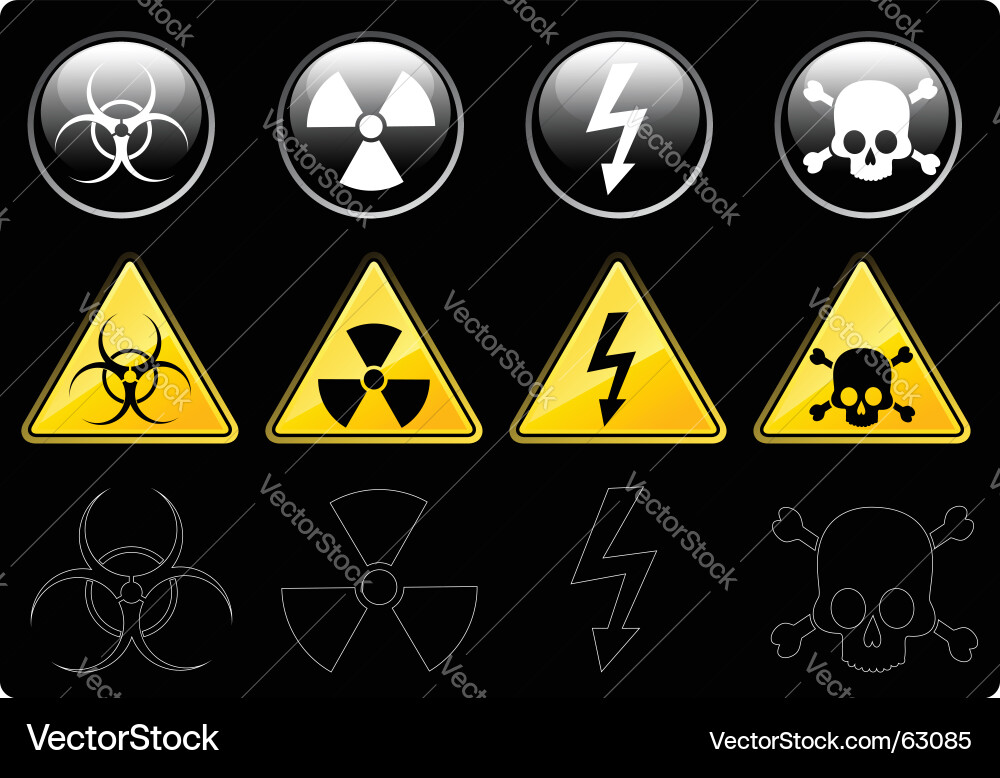 Warning Hazard Icons – Royalty-Free Vector | VectorStock