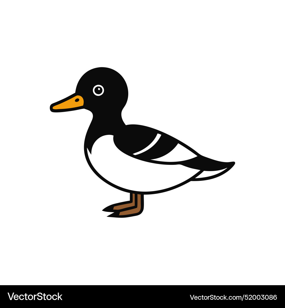 Common goldeneye bird goes icon Royalty Free Vector Image
