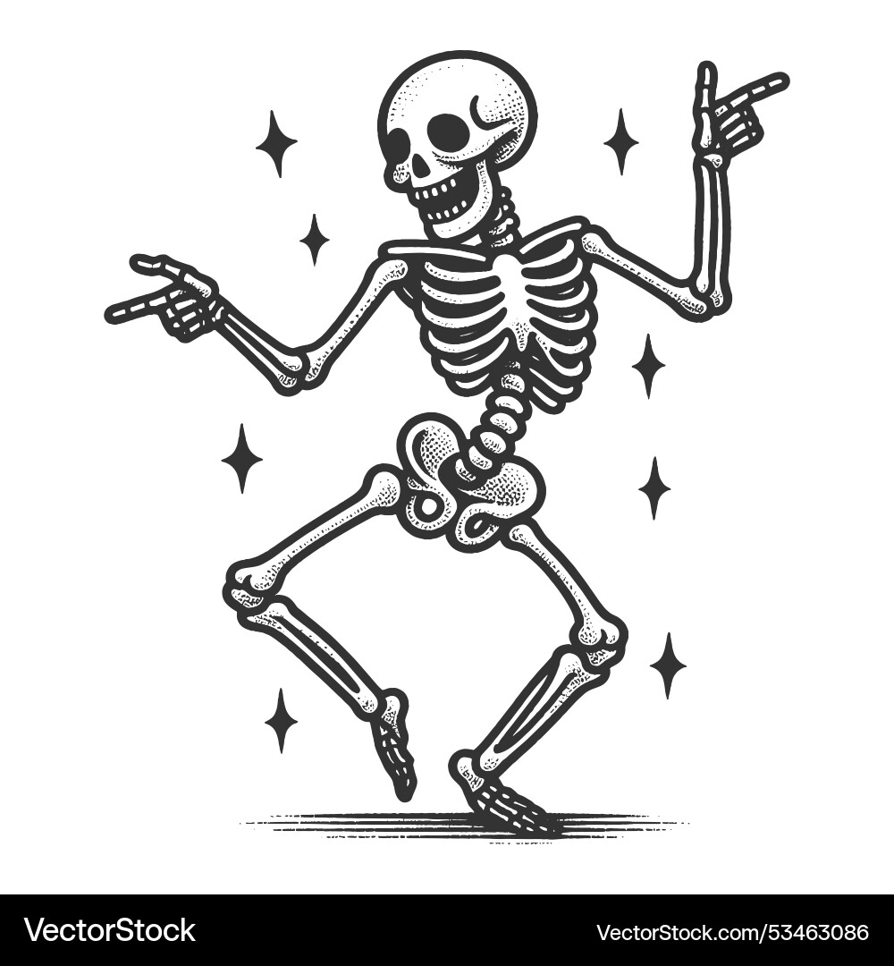 Dancing skeleton Royalty Free Vector Image - VectorStock