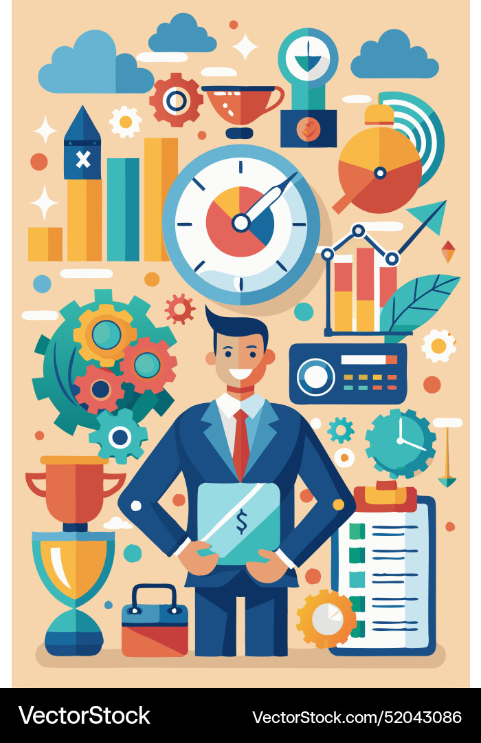 Efficient time management strategies Royalty Free Vector