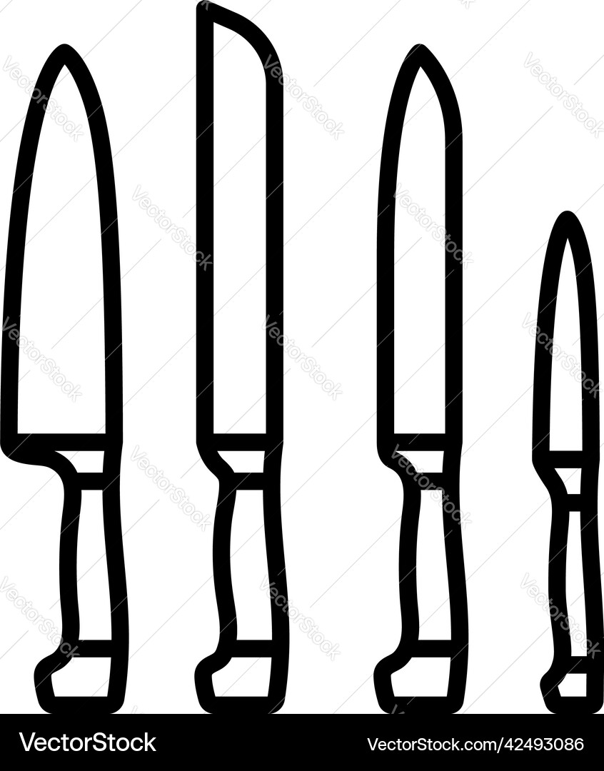 Kitchen knife set icon Royalty Free Vector Image