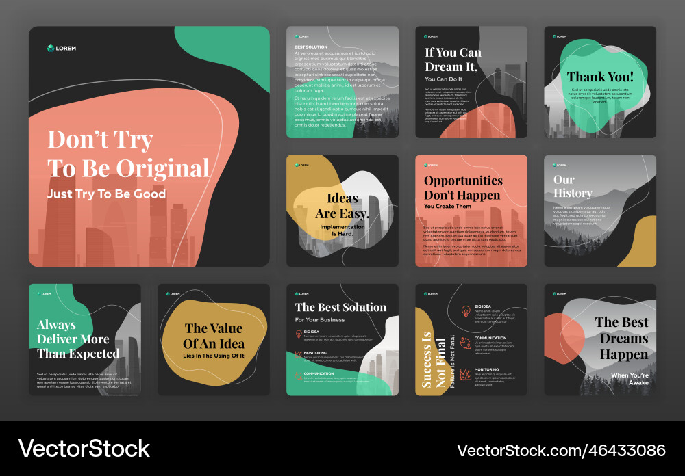 Social media post templates set Royalty Free Vector Image