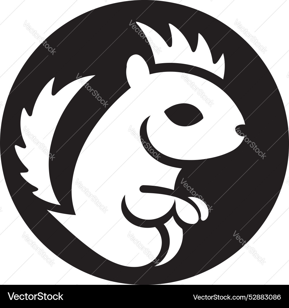 Squirrel monochrome graceful squirrel symbol in Vector Image
