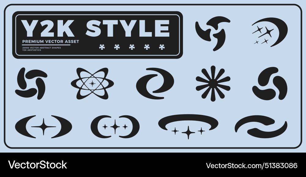 Y2k style design asset Royalty Free Vector Image