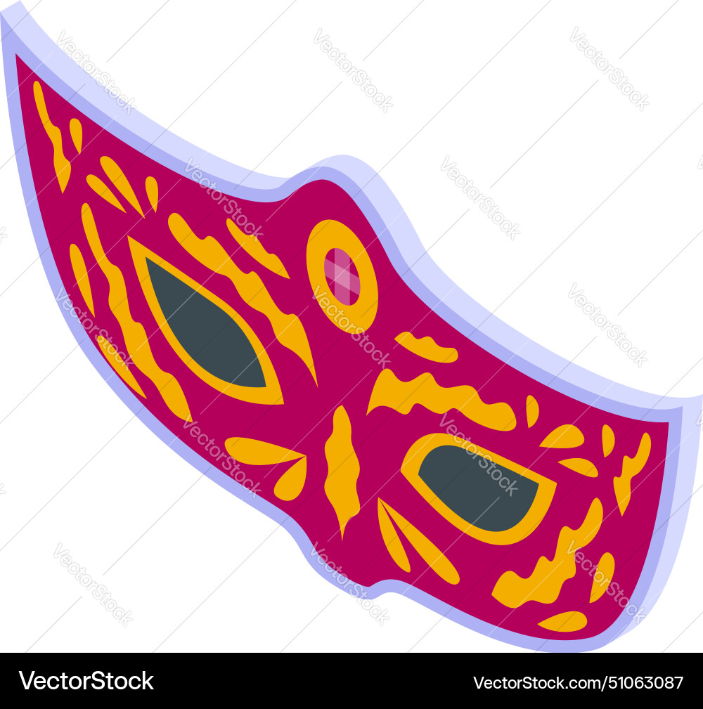 Art fun mask icon isometric carnival Royalty Free Vector