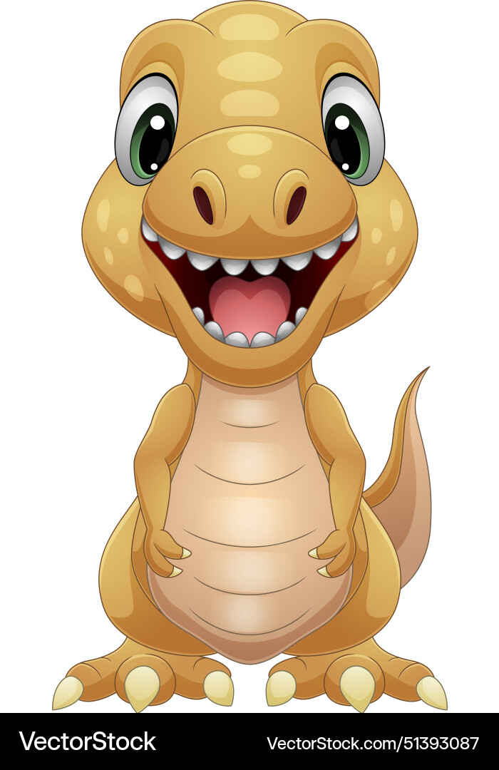 Cartoon happy little t rex Royalty Free Vector Image