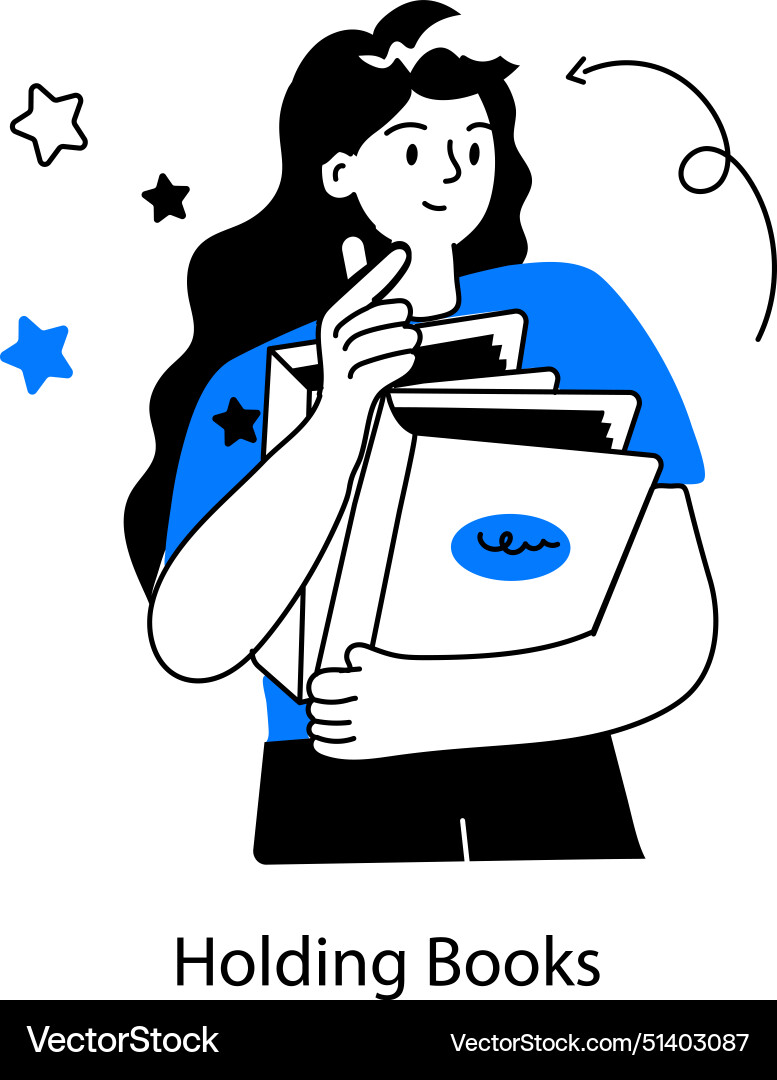 Holding books Royalty Free Vector Image - VectorStock