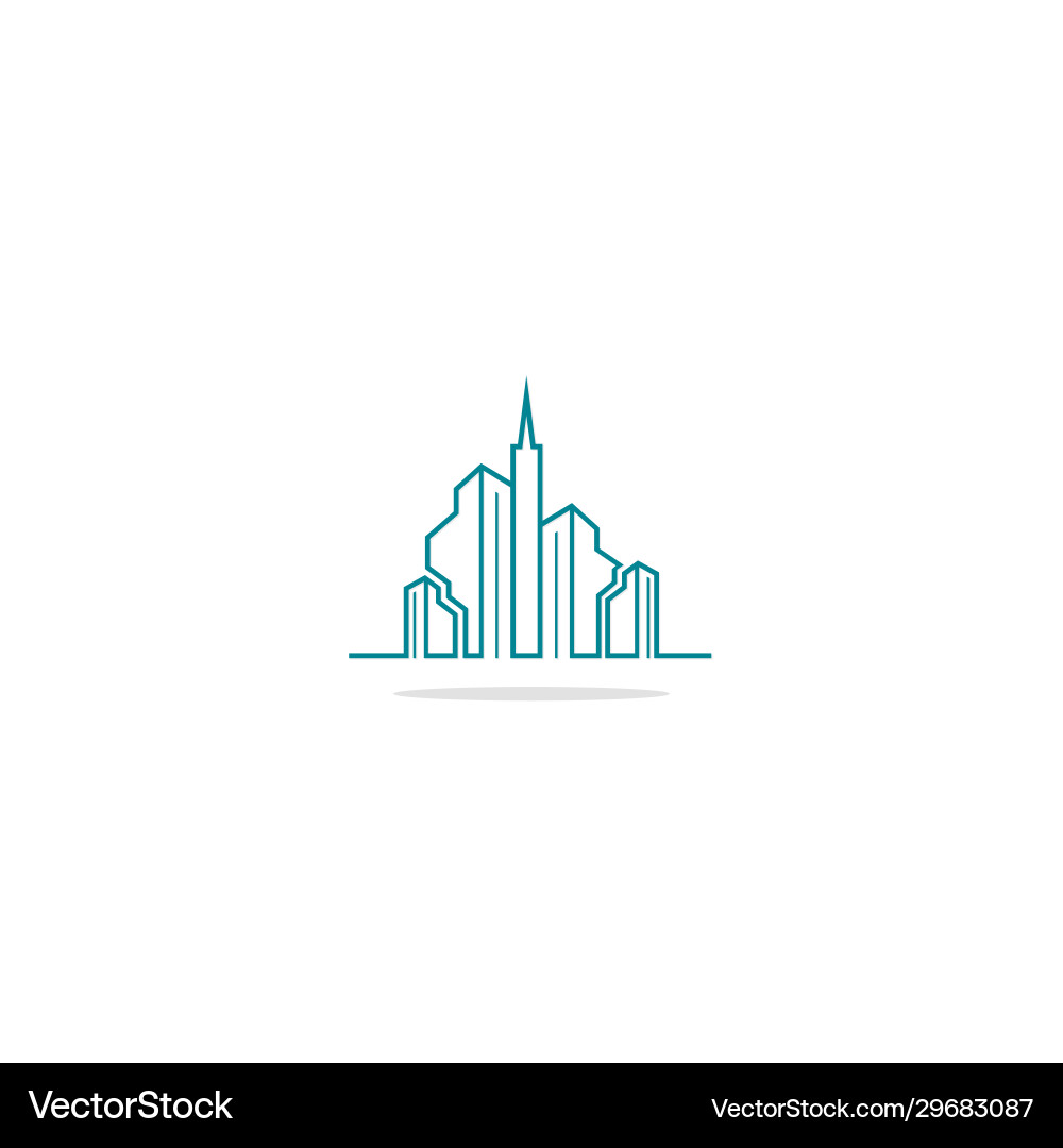 Modern building line company logo Royalty Free Vector Image
