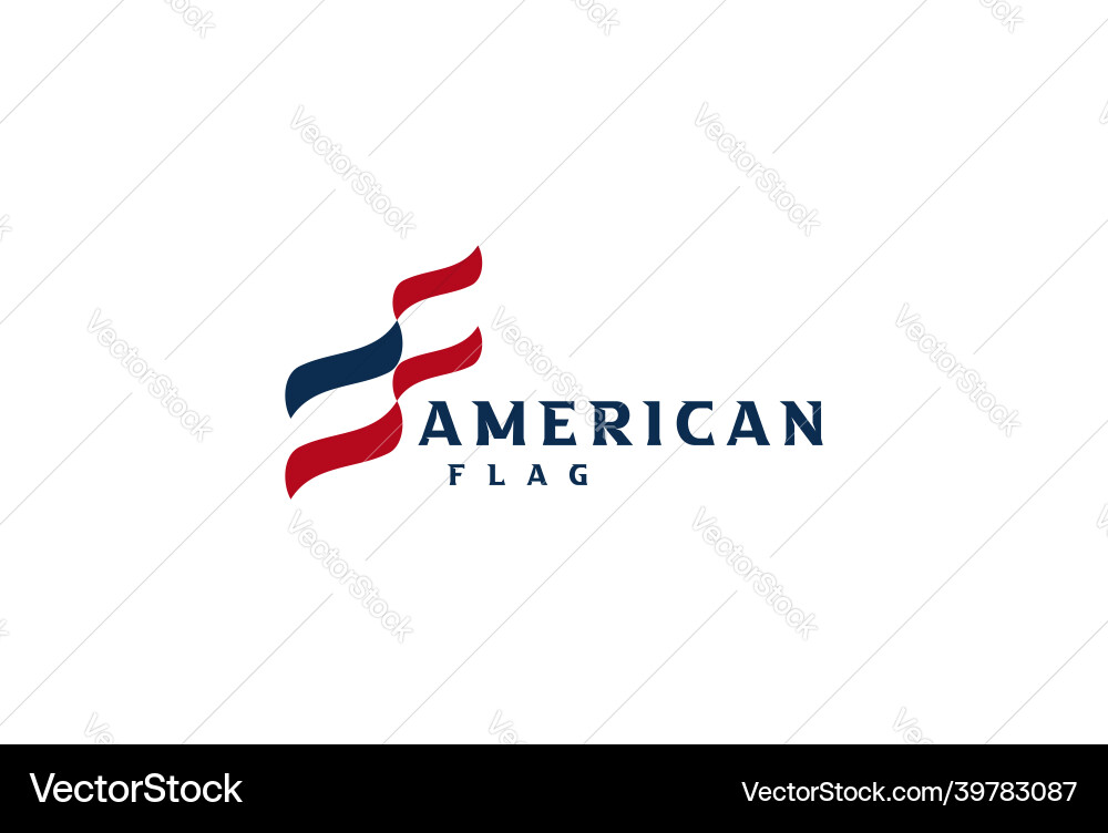 Modern simple minimalist american us flag Vector Image