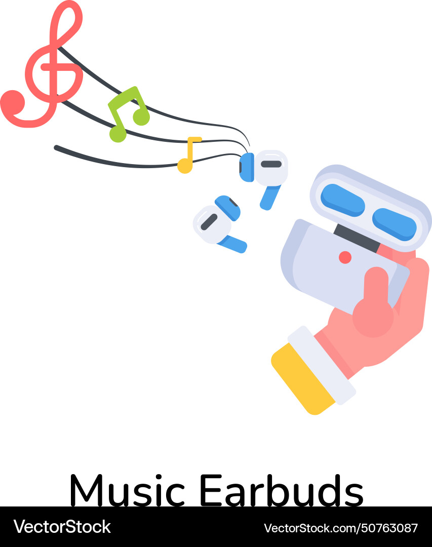 Music earbuds Royalty Free Vector Image - VectorStock