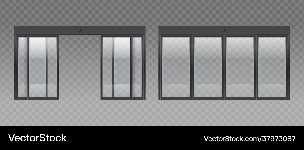 Realistic entrance doors set Royalty Free Vector Image