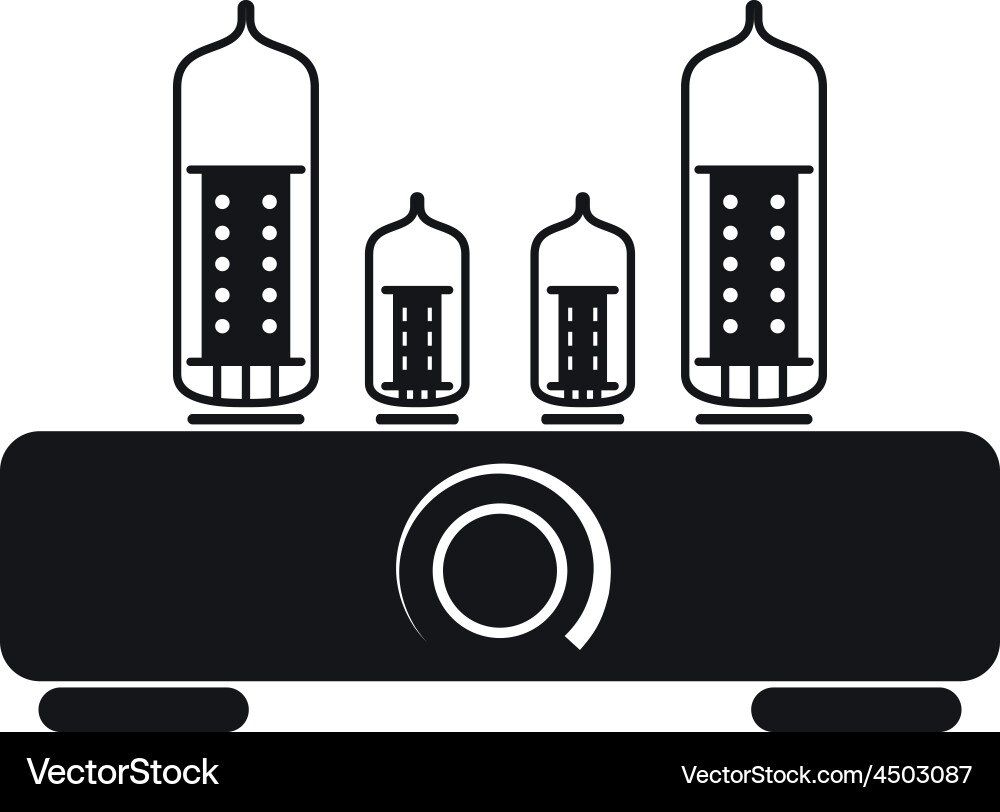 Tube Amplifier Icon - Vintage Audio Royalty Free Vector
