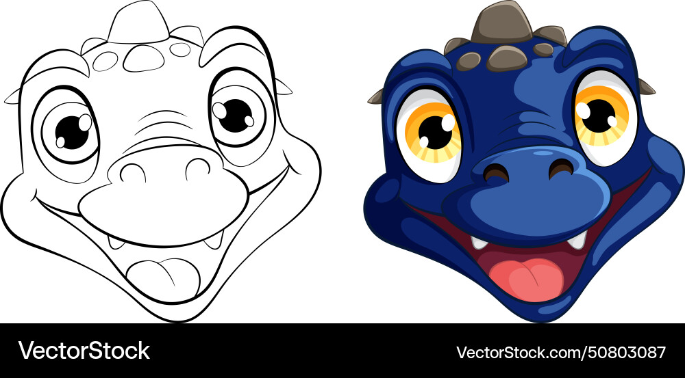 Two dragon expressions Royalty Free Vector Image