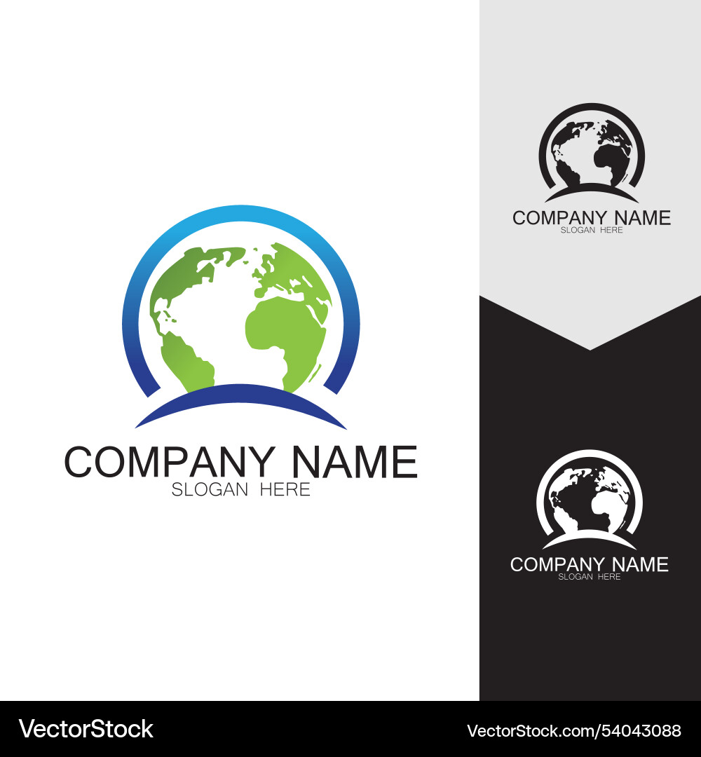 3d digital globe logo design icon Royalty Free Vector Image