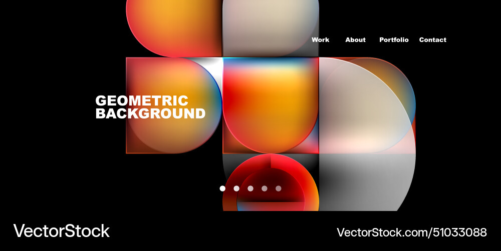 A geometric background with circles and squares Vector Image