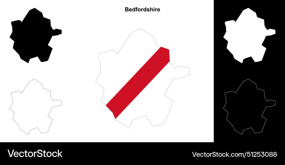 Bedfordshire outline map Royalty Free Vector Image