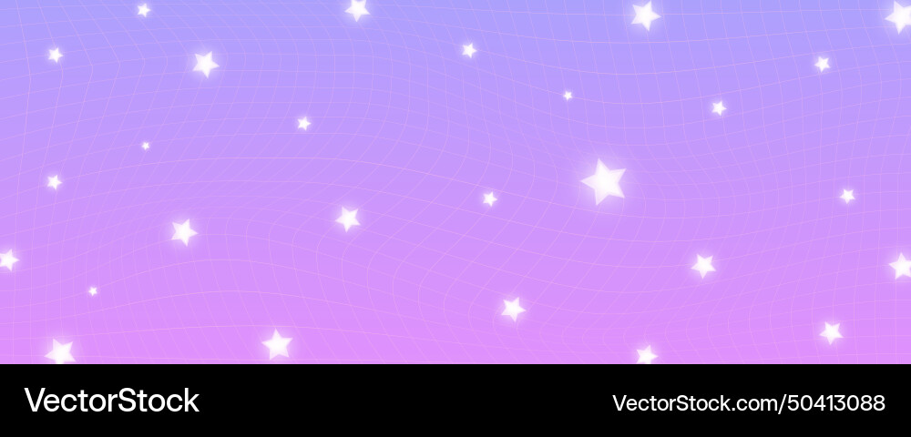 Checkered gradient background with stars pastel Vector Image