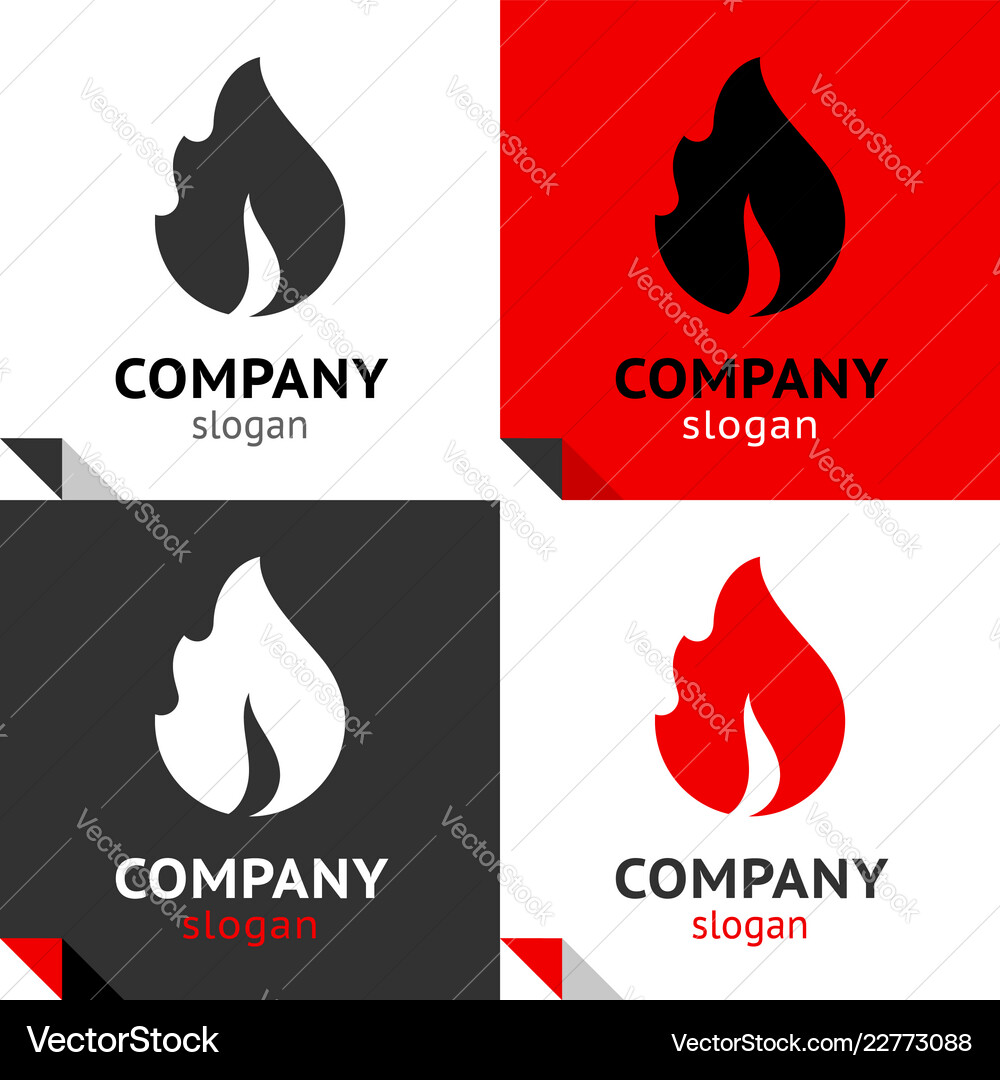 Fire flames new set four variants for your logo Vector Image