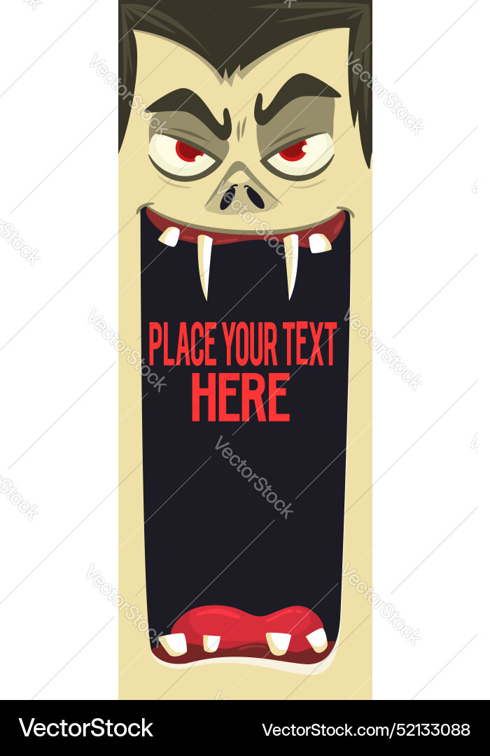 Funny cartoon vampire character design with big Vector Image