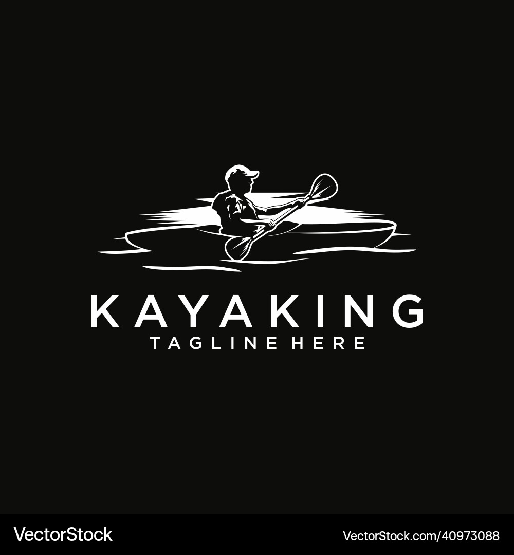 Kayak Logo Template - Water Sport Royalty Free Vector Image