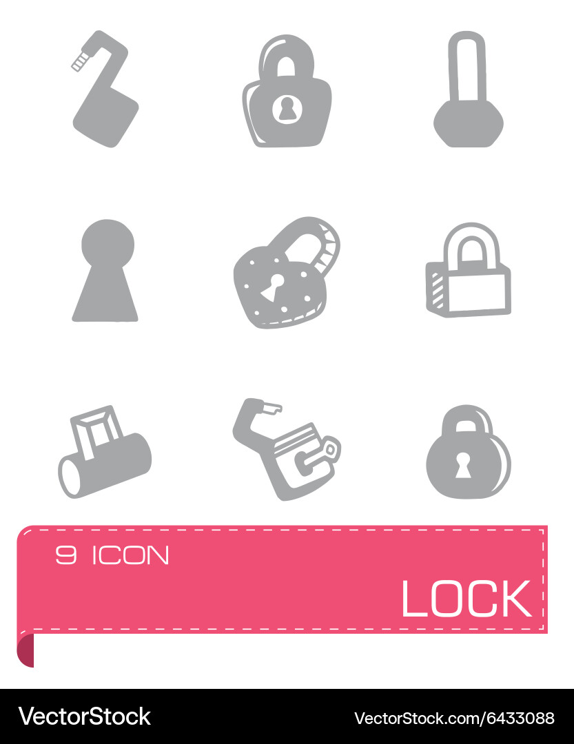 Lock icon set Royalty Free Vector Image - VectorStock