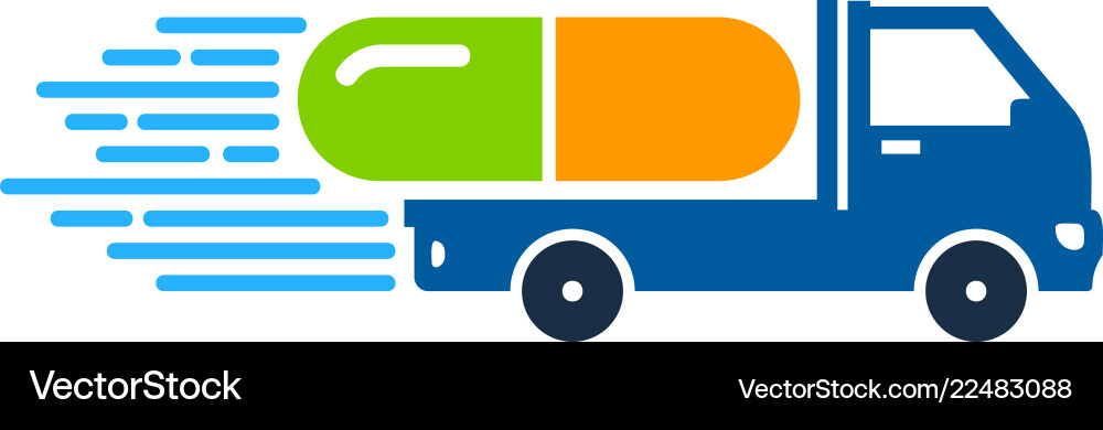 Medicine Delivery Icon Set Royalty Free Vector Image