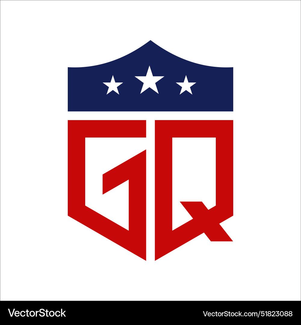 Patriotic gq logo design letter Royalty Free Vector Image