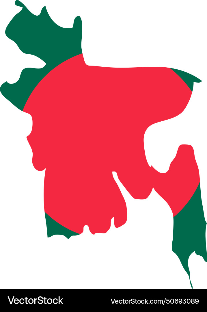 Bangladesh flag in map Royalty Free Vector Image