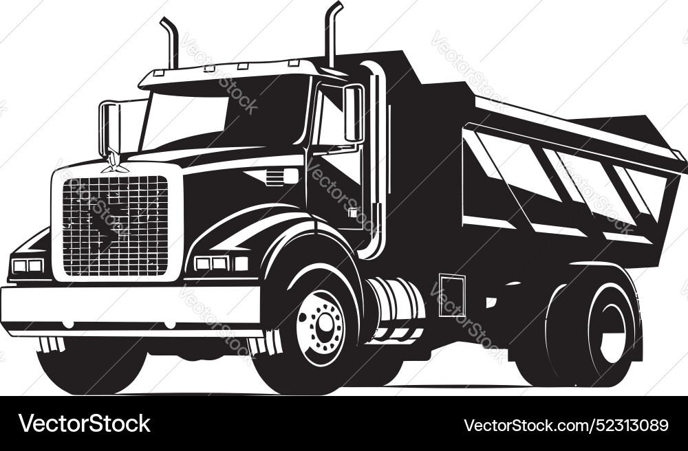 Dump truck excellence black icon graphics Vector Image