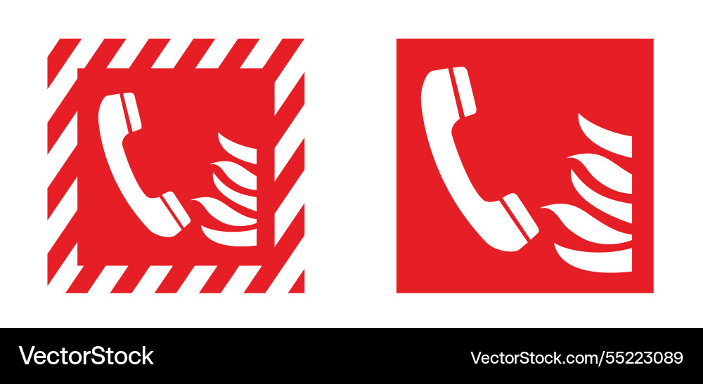 Emergency telephone manual fire alarm Royalty Free Vector