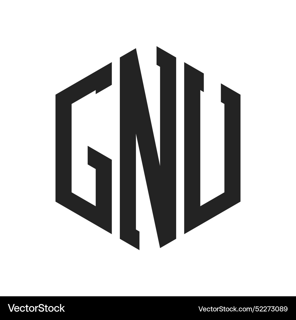 Gnu logo design initial letter monogram Royalty Free Vector