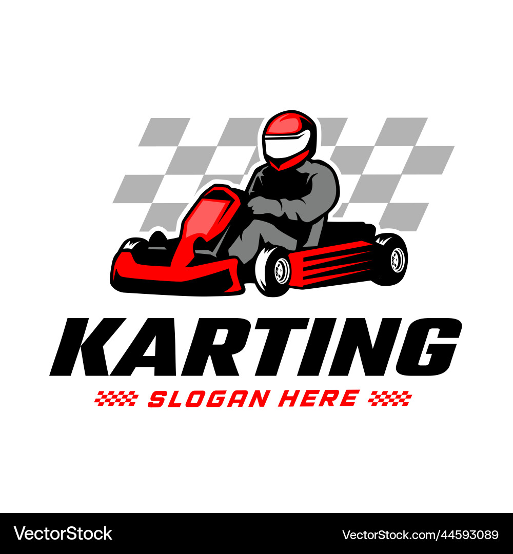 Go kart racing logo Royalty Free Vector Image - VectorStock