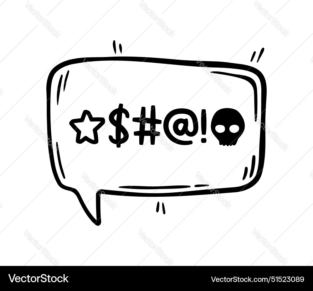 Hate angry talk comic swear speech bubble curse Vector Image